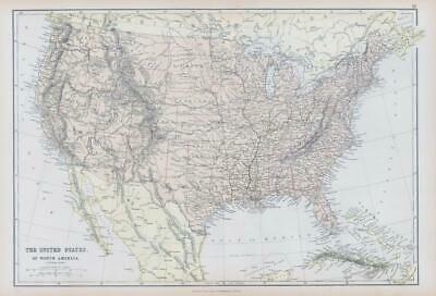 1882 LARGE Antique Map of THE UNITED STATES NORTH AMERICA by BLACKIE ...