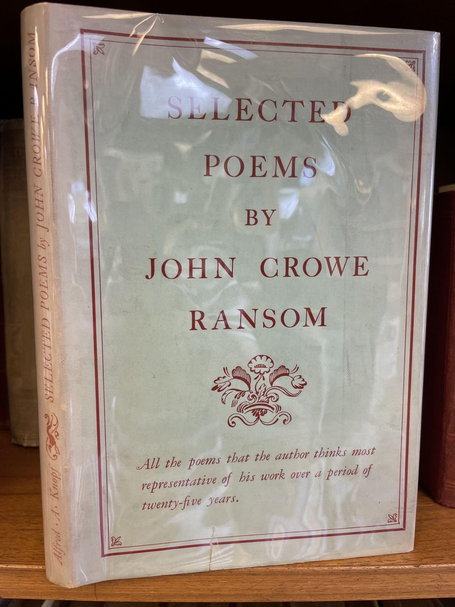 SELECTED POEMS [Signed] by Ransom, John Crowe: Hardcover (1952) First ...
