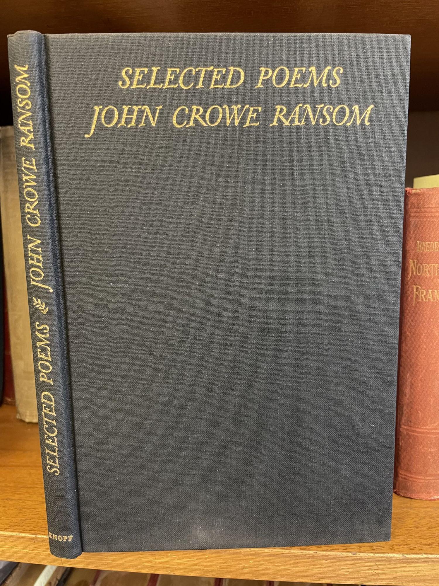 SELECTED POEMS [Signed] by Ransom, John Crowe: Hardcover (1952) First ...