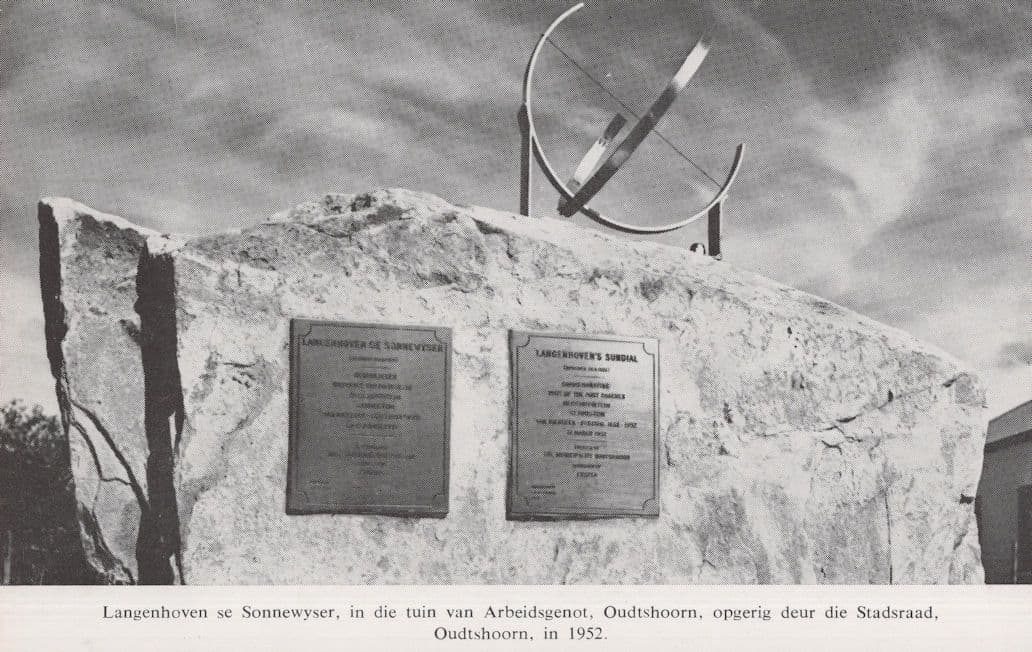 Langenhoven Sundial African 1960s Postcard: Manuscript / Paper ...