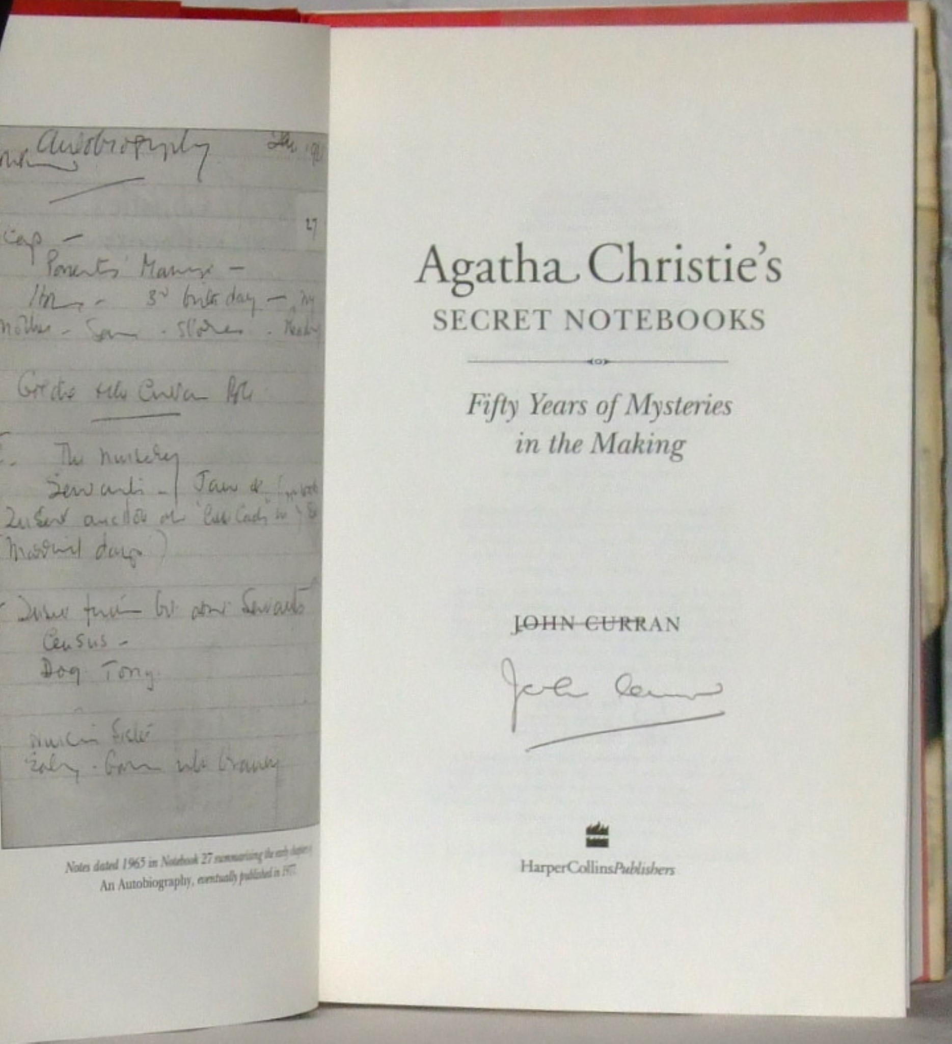 Agatha Christie's Secret Notebooks by John Curran: Near Fine Hardcover ...