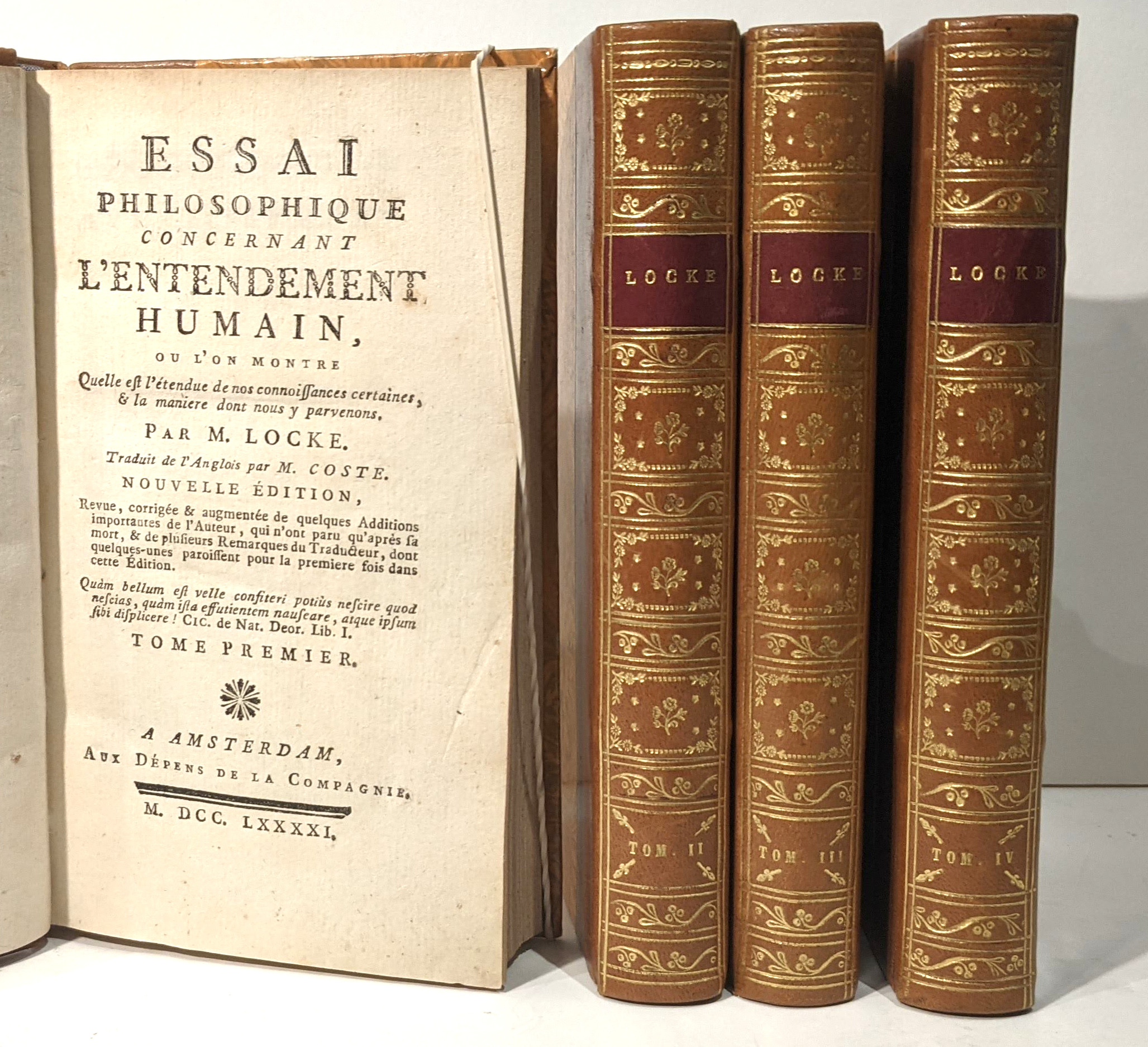 Essai philosophique concernant l'entendement humain. traduit de l ...