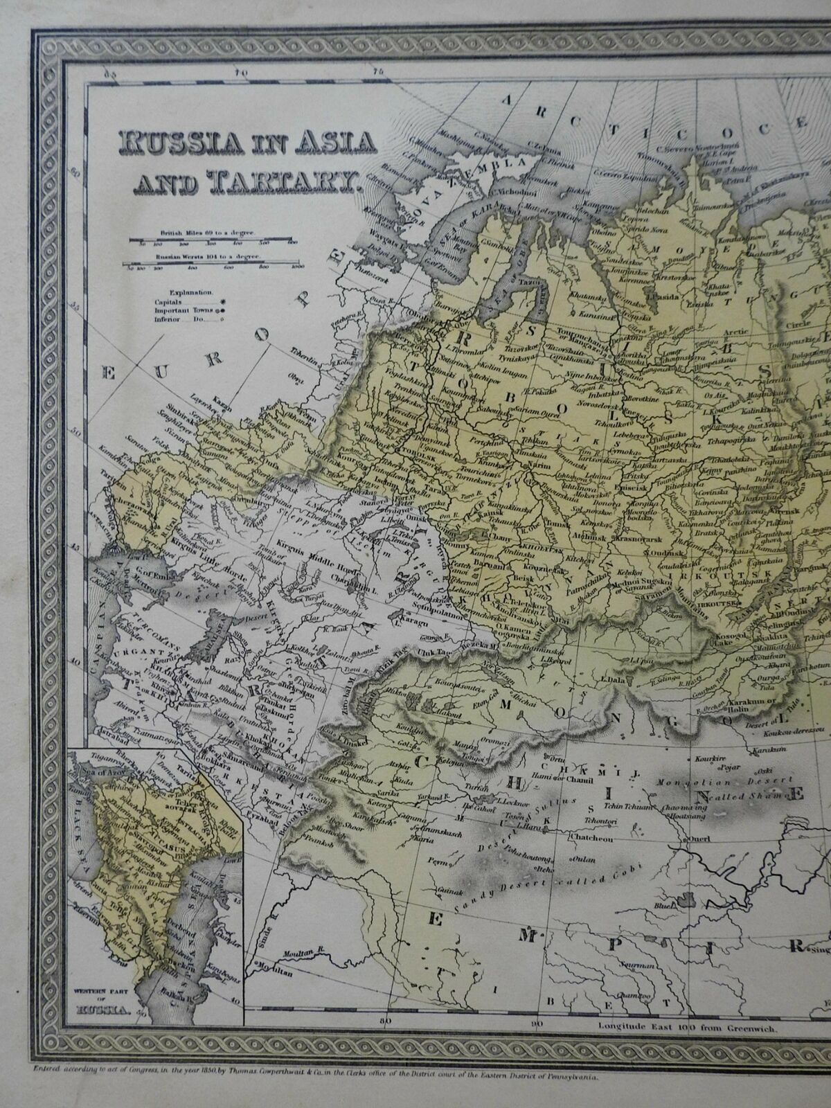 Russia in Asia Siberia Irkutsk Kamchatka Manchuria Korea 1850 ...