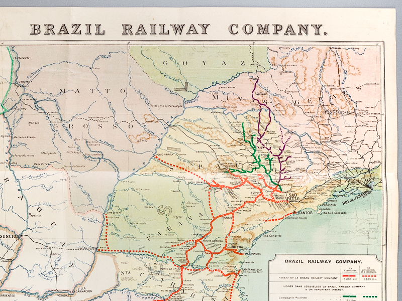 Brazil Railway Company [ Map - Carte en langue française ] Octobre 1912 ...