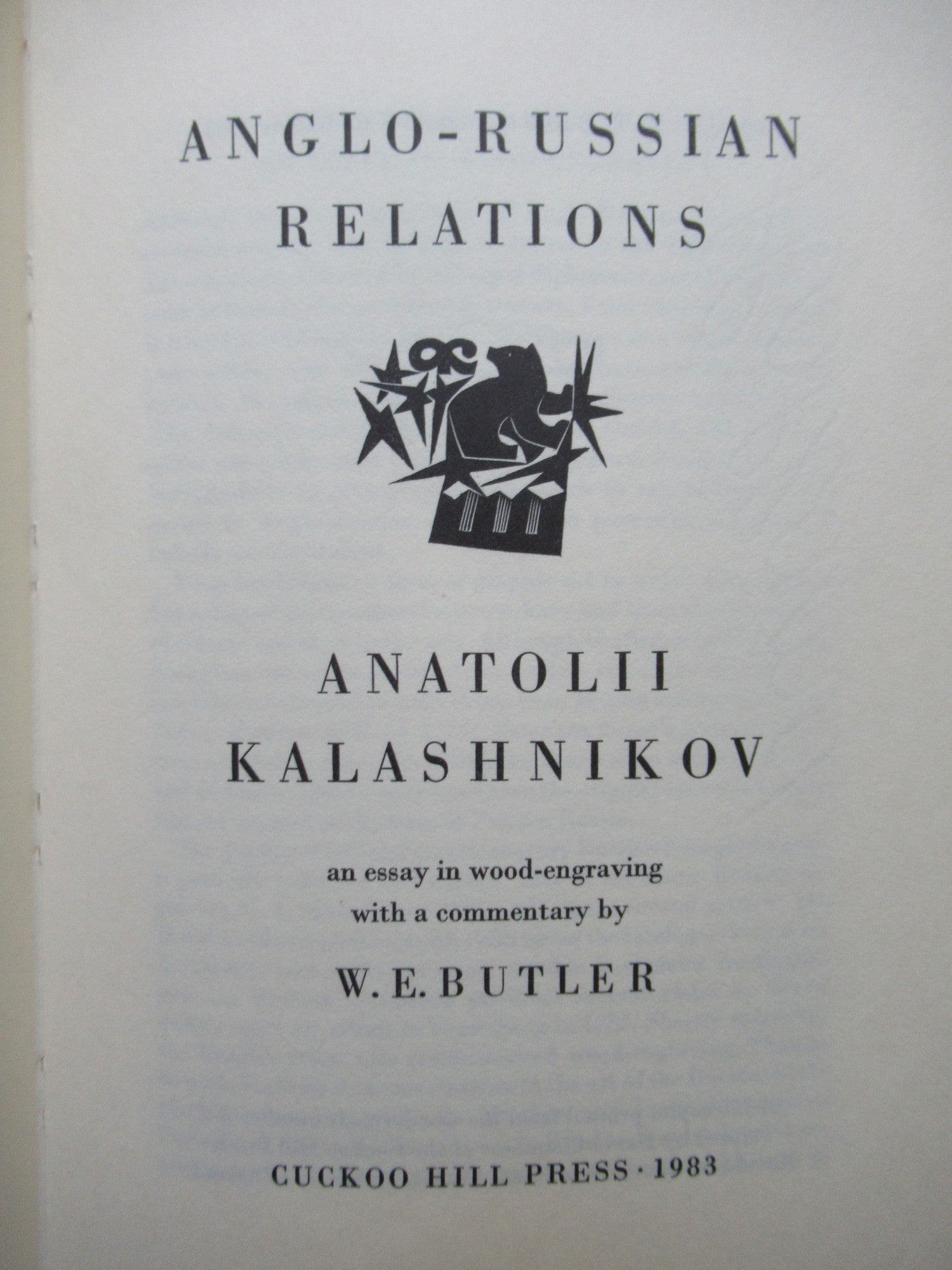 ANGLO-RUSSIAN RELATIONS by Kalashnikov, Anatolii: Fine (1983) | First ...