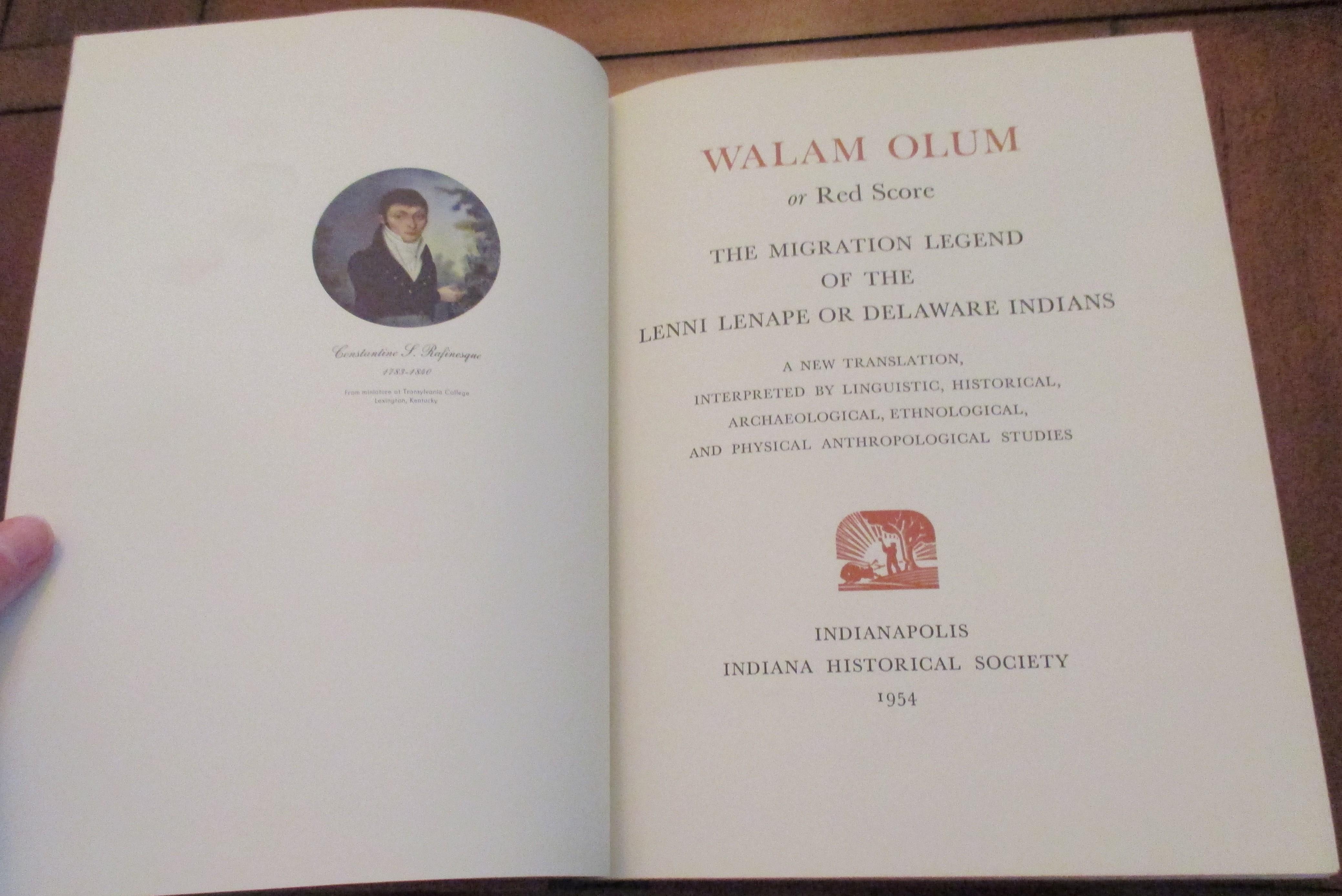 Walum Olum The Migration Legend of the Lenni Lenape or Delaware Indians ...