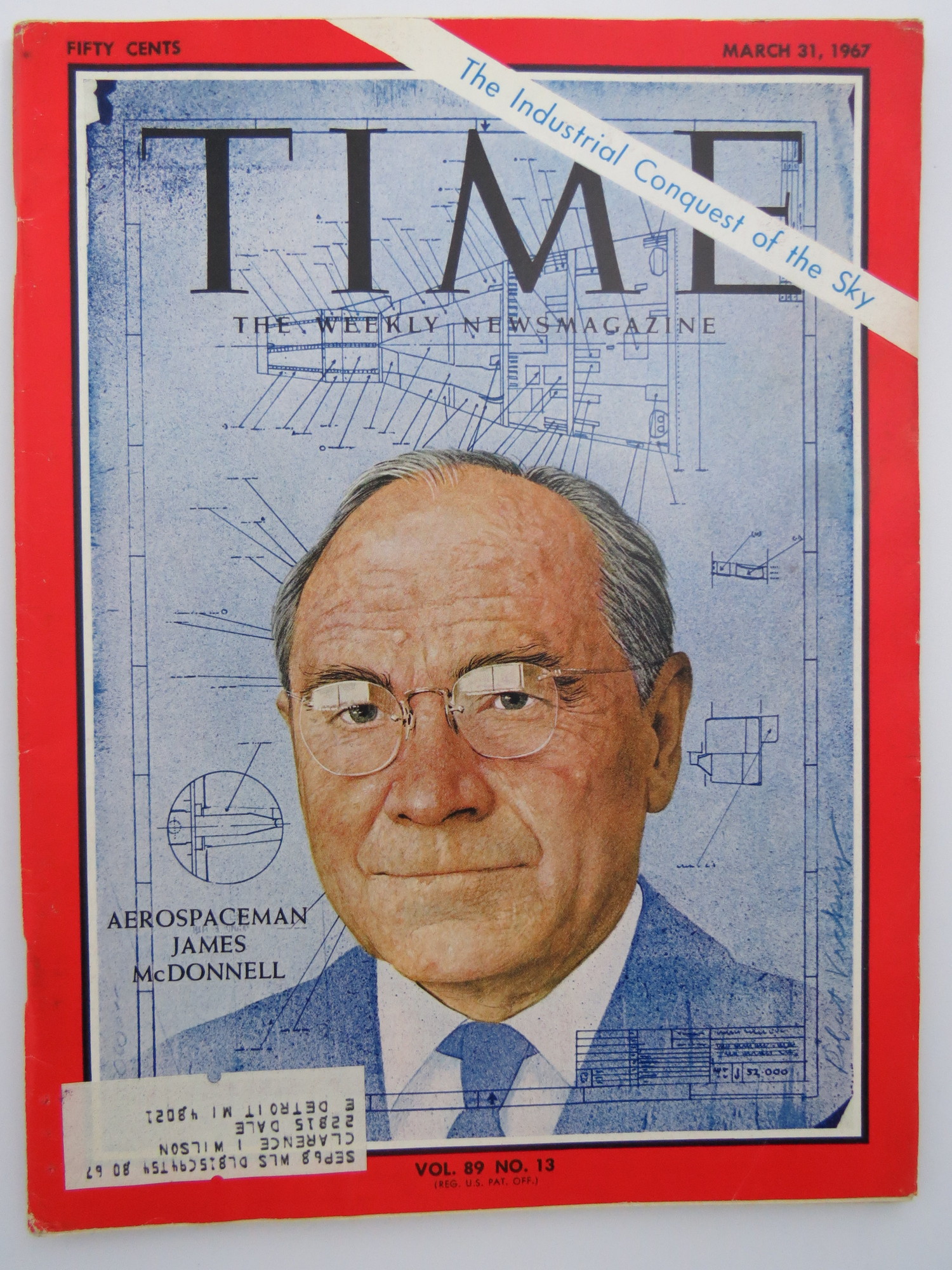 TIME MAGAZINE MARCH 31, 1967 (AEROSPACEMAN JAMES MCDONNELL): (1967 ...