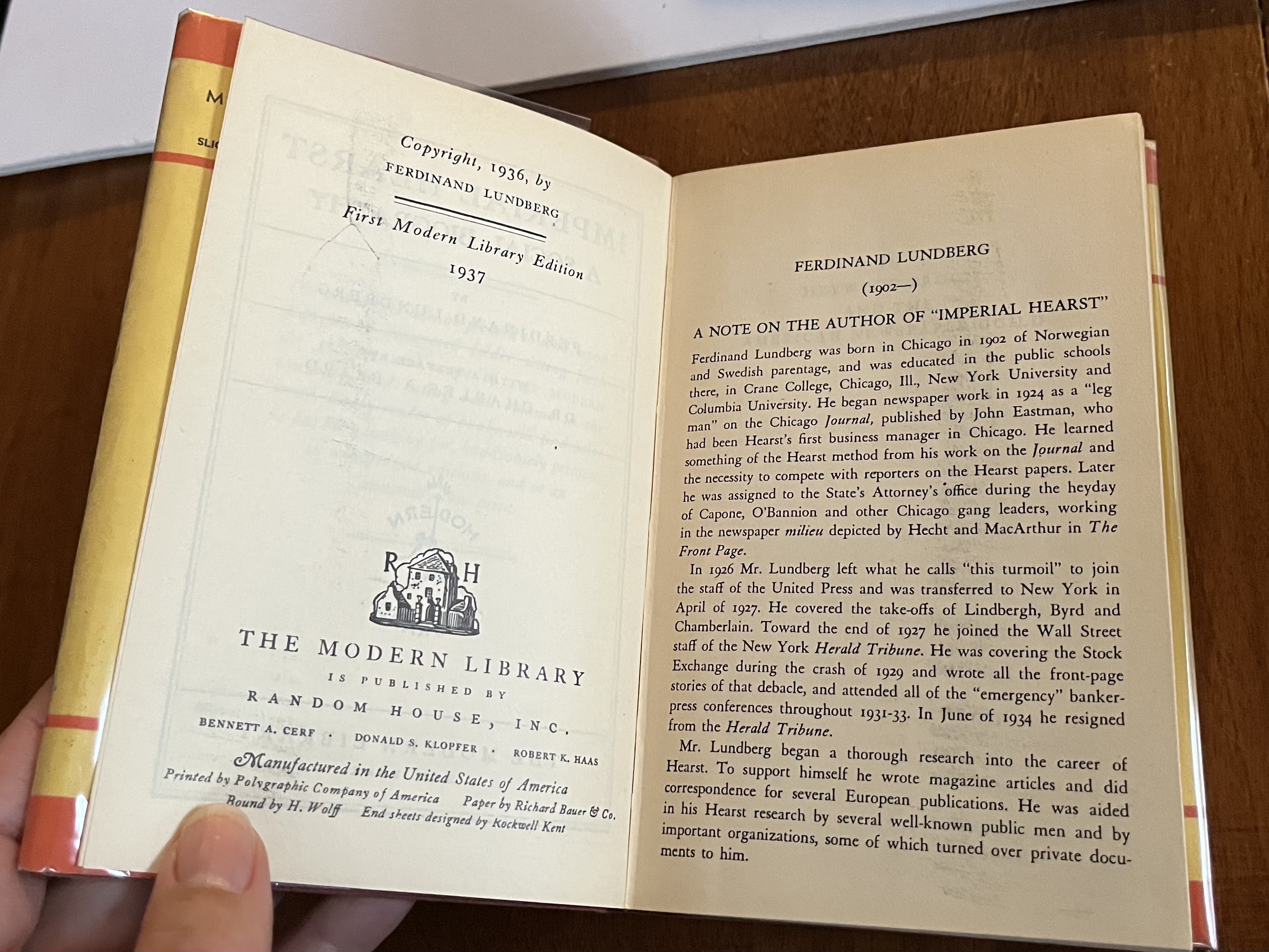 Imperial Hearst: A Social Biography **1937 FIRST MODERN LIBRARY EDITION ...