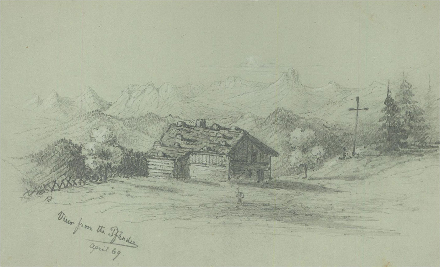 1869 Graphite Drawing - View from the Pfander, Austria: (1869) Art ...