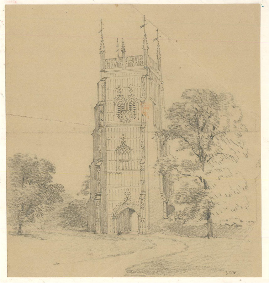Early 20th Century Graphite Drawing - Graphite Study of Churches: Art ...