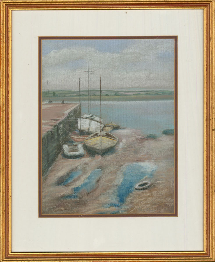 Ron Oliver - Contemporary Pastel, Estuary At Low Tide by Ron Oliver ...