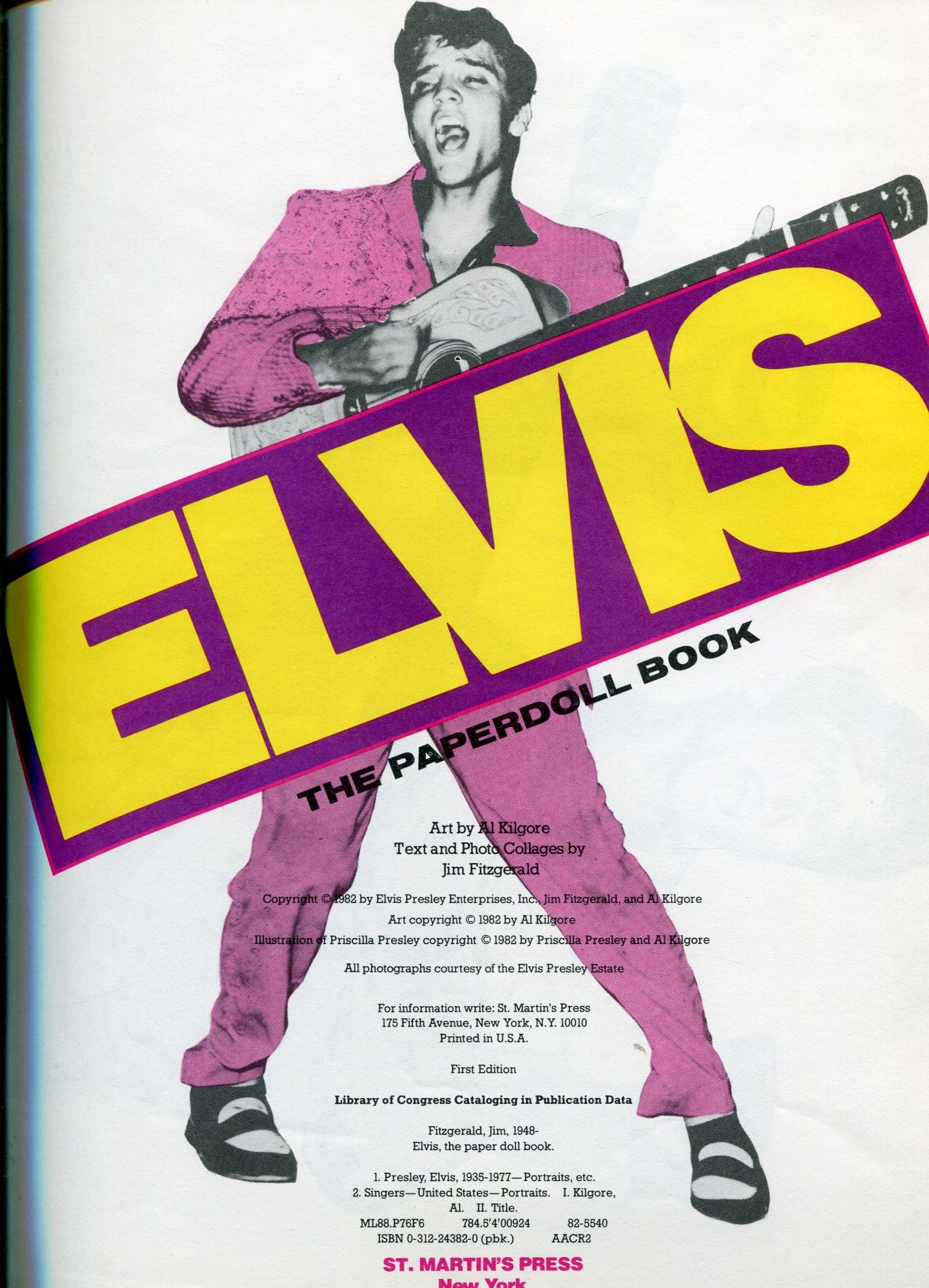 Elvis The Paper Doll Book By Fitzgerald Jim Very Good Staplebound