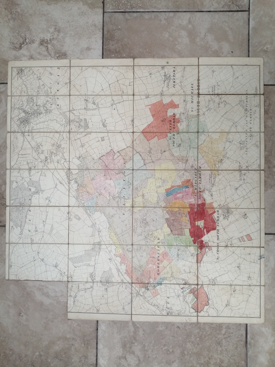 Map of Flixton, Homersfield, North & South Elmham, Bungay in Suffolk ...