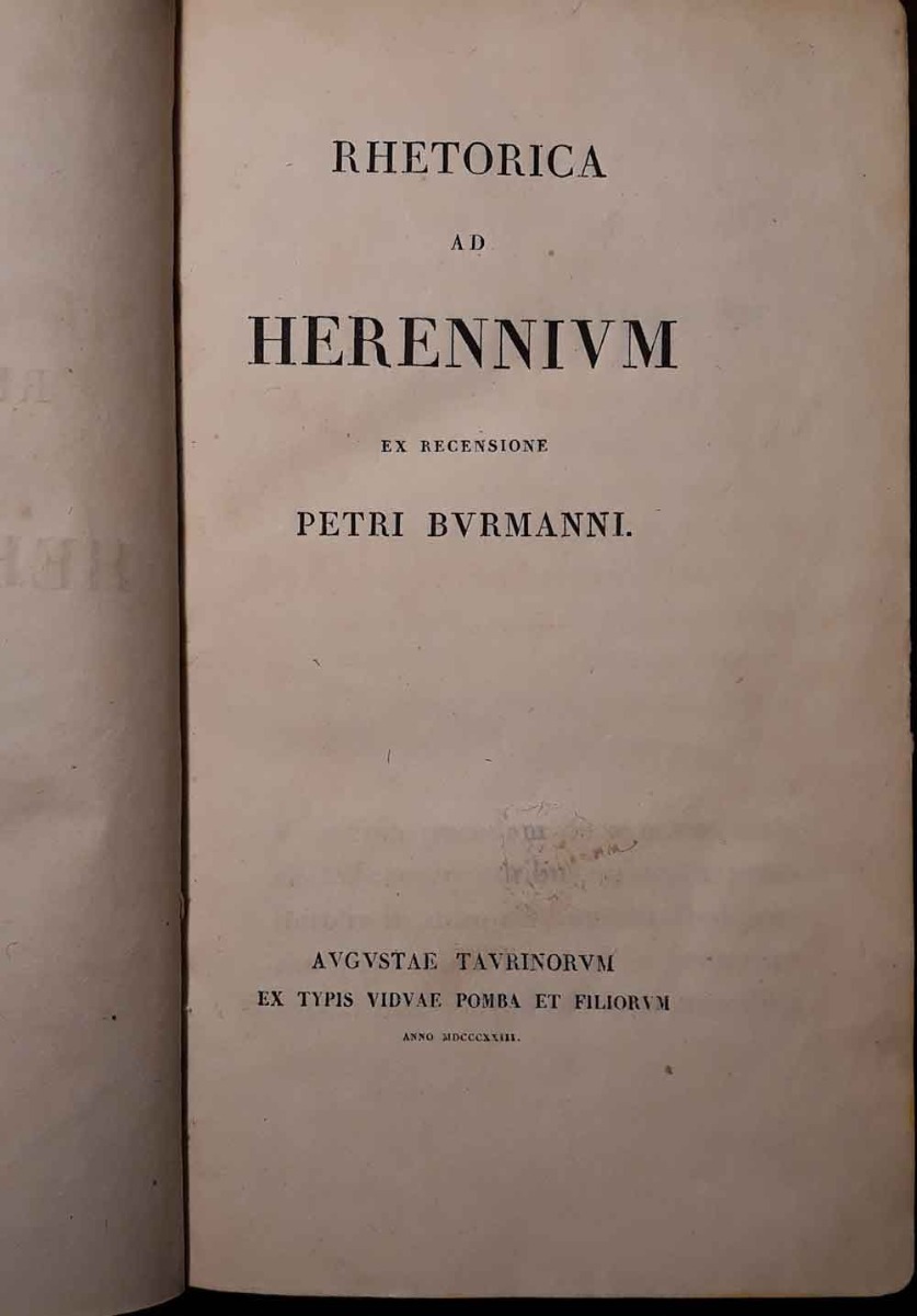 Rhetorica ad Herennium ex recensione Petri Burmanni de Cicerone (Cicero ...