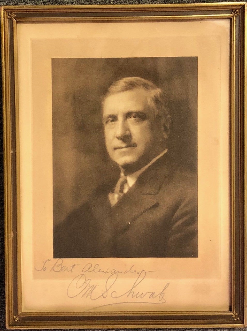 Framed Portrait inscribed to Bert Alexander SCHWAB | Barnebys