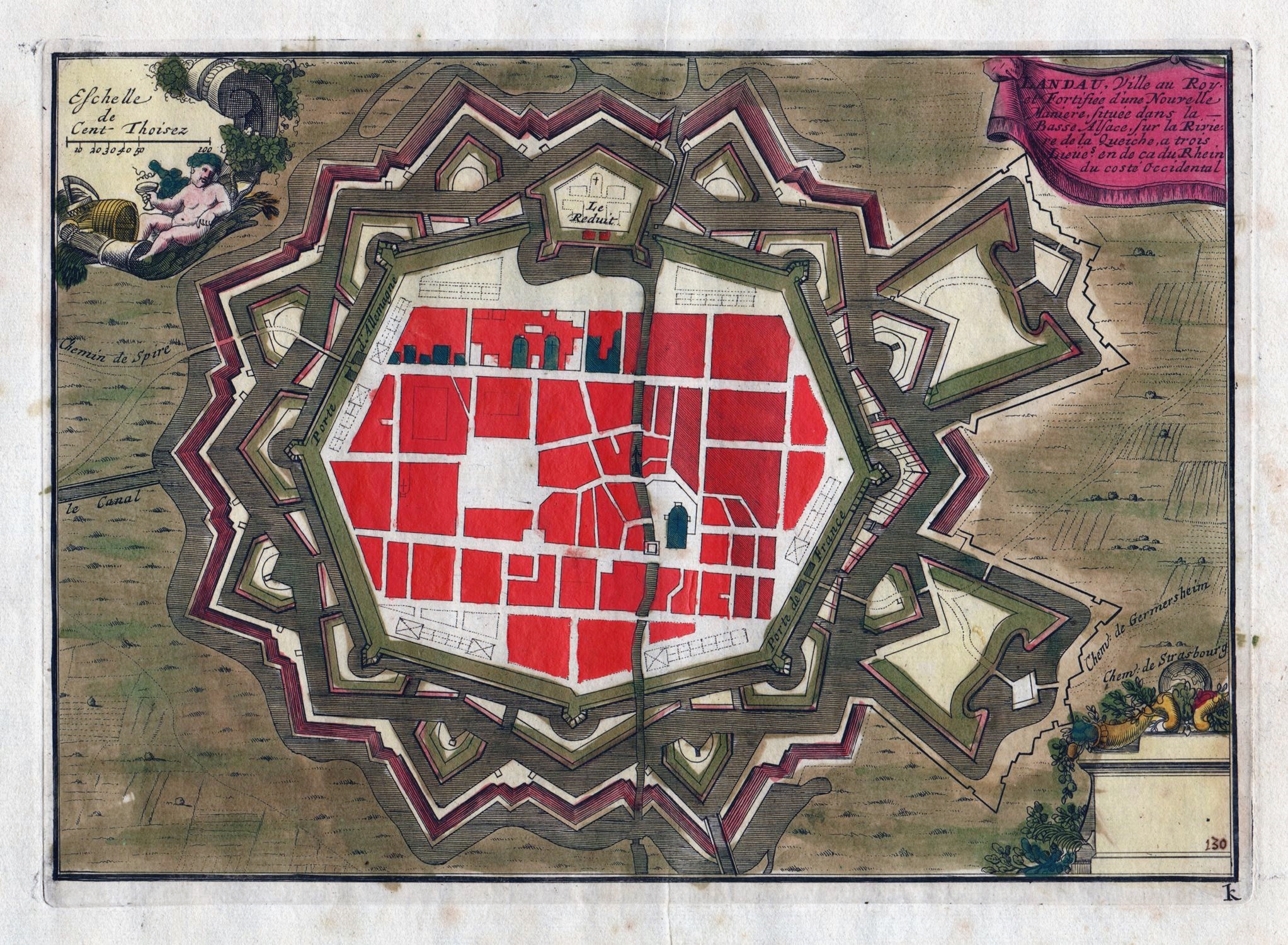 "Landau" - Landau in der Pfalz Rheinland map Karte by de Fer, Nicolas ...