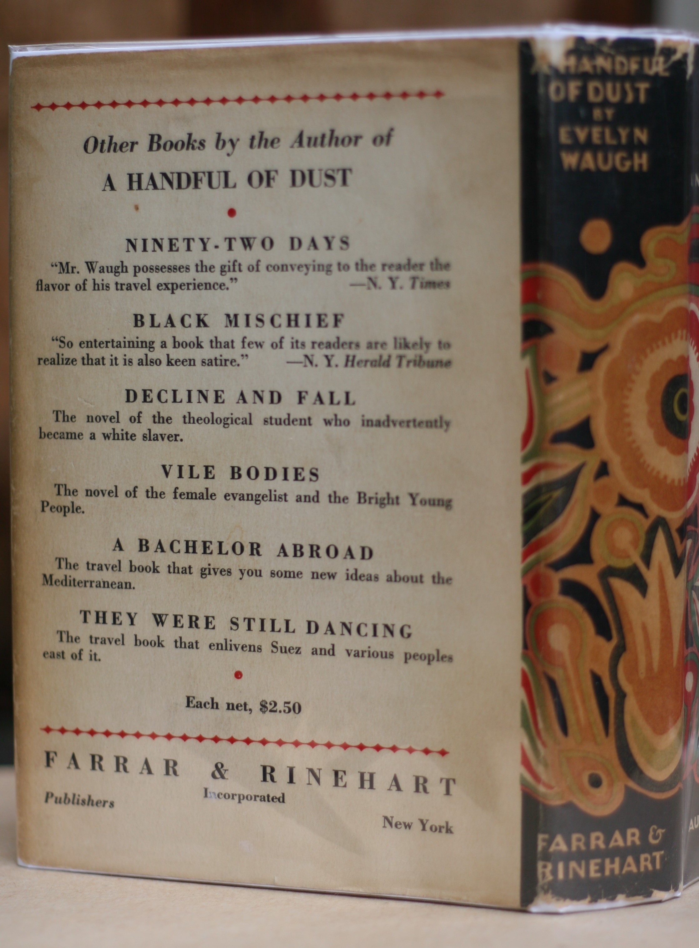 A Handful of Dust by Waugh, Evelyn: Near Fine Hardcover (1934) 1st ...