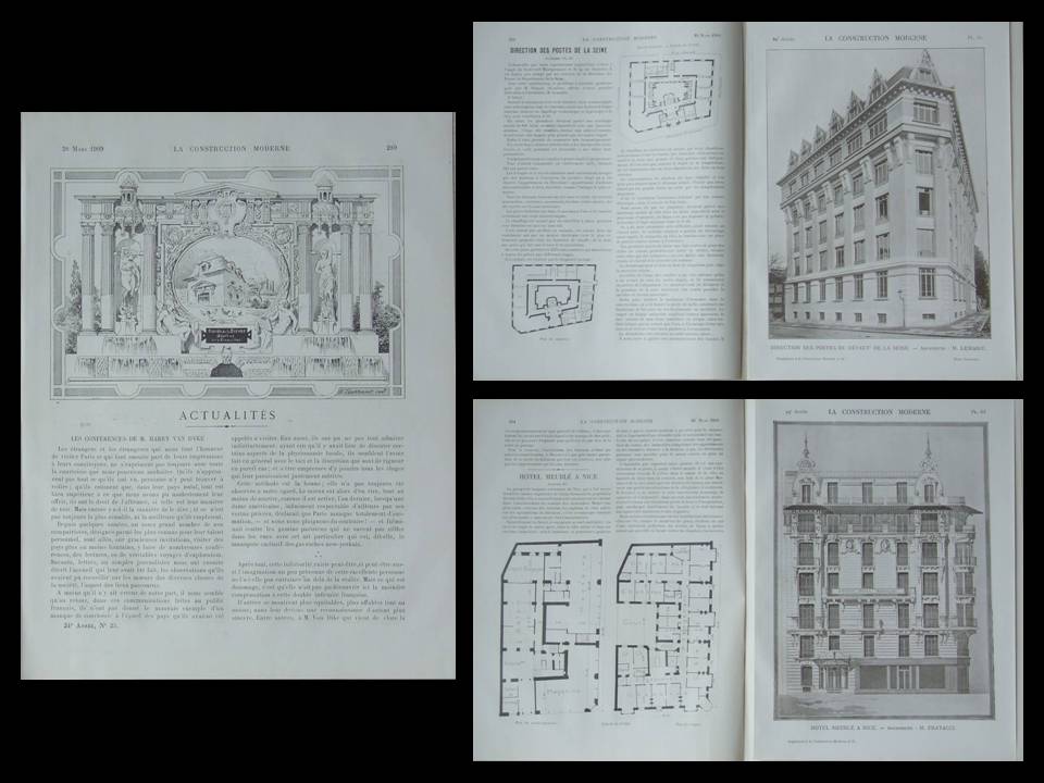 LA CONSTRUCTION MODERNE - n°25 - 1909 - NICE, HOTEL MASSENA, FRATACCI ... LA CONSTRUCTION MODERNE - n°25 - 1909 - NICE, HOTEL MASSENA, FRATACCI ...