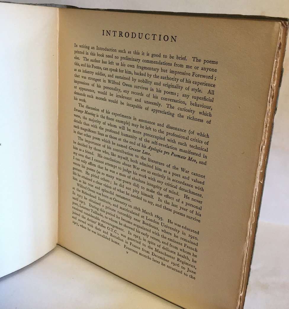 Poems With An Introduction By Siegfried Sassoon By Wilfred Owen Siegfried Sassoon Very