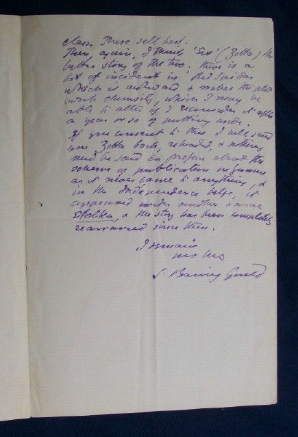 Autograph letter signed. by Baring-Gould, Sabine.: (1886) Inscribed by ...