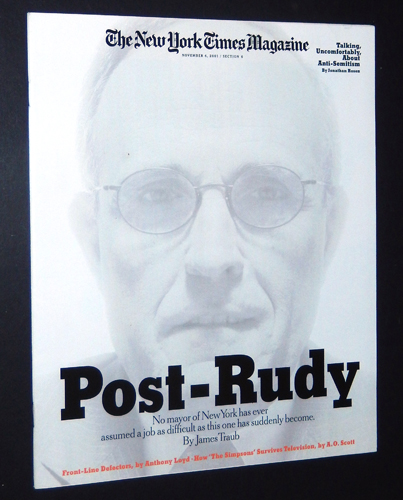 The New York Times Magazine, November 4, 2001: Post-Rudy, Simpsons ...
