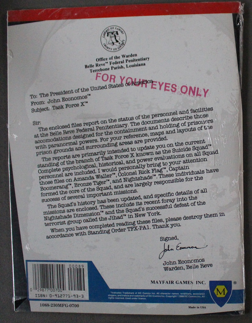 The Belle Reve Sourcebook - A Task Force X Sourcebook. (DC Heroes Role ...