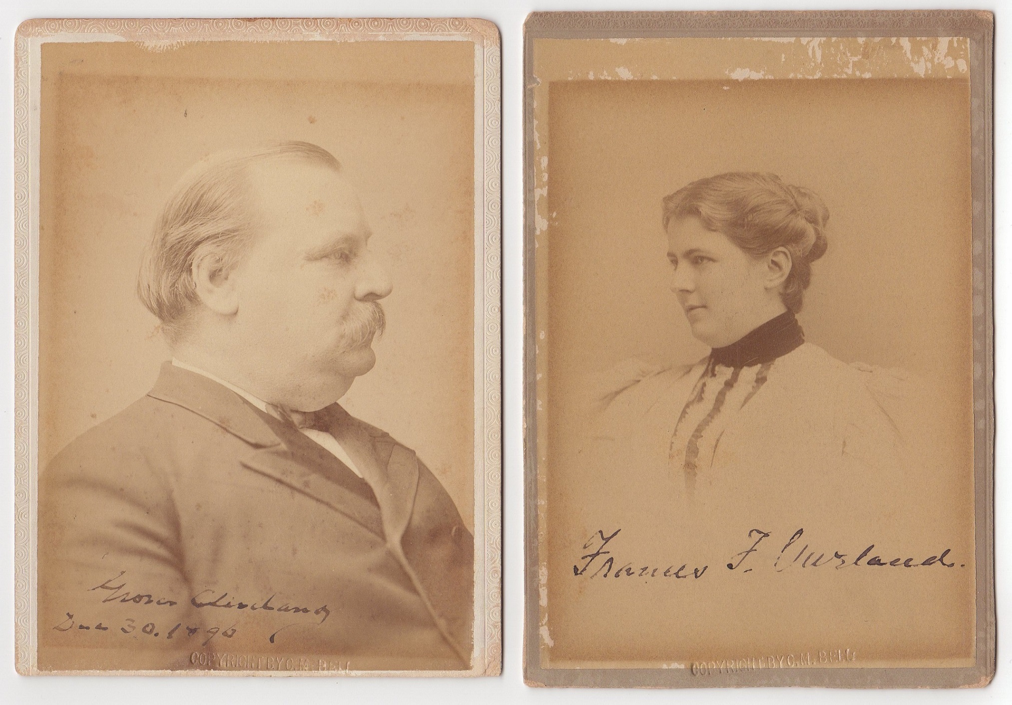 Signed Photographs As President First Lady By Cleveland Grover 1837