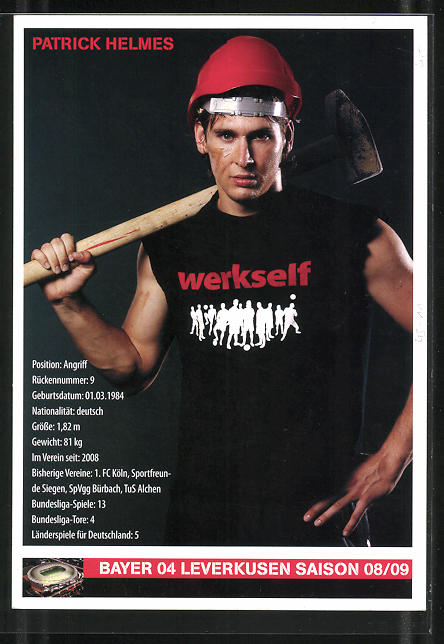 Ansichtskarte Fussballspieler Patrick Helmes von Bayer 04 Leverkusen ...