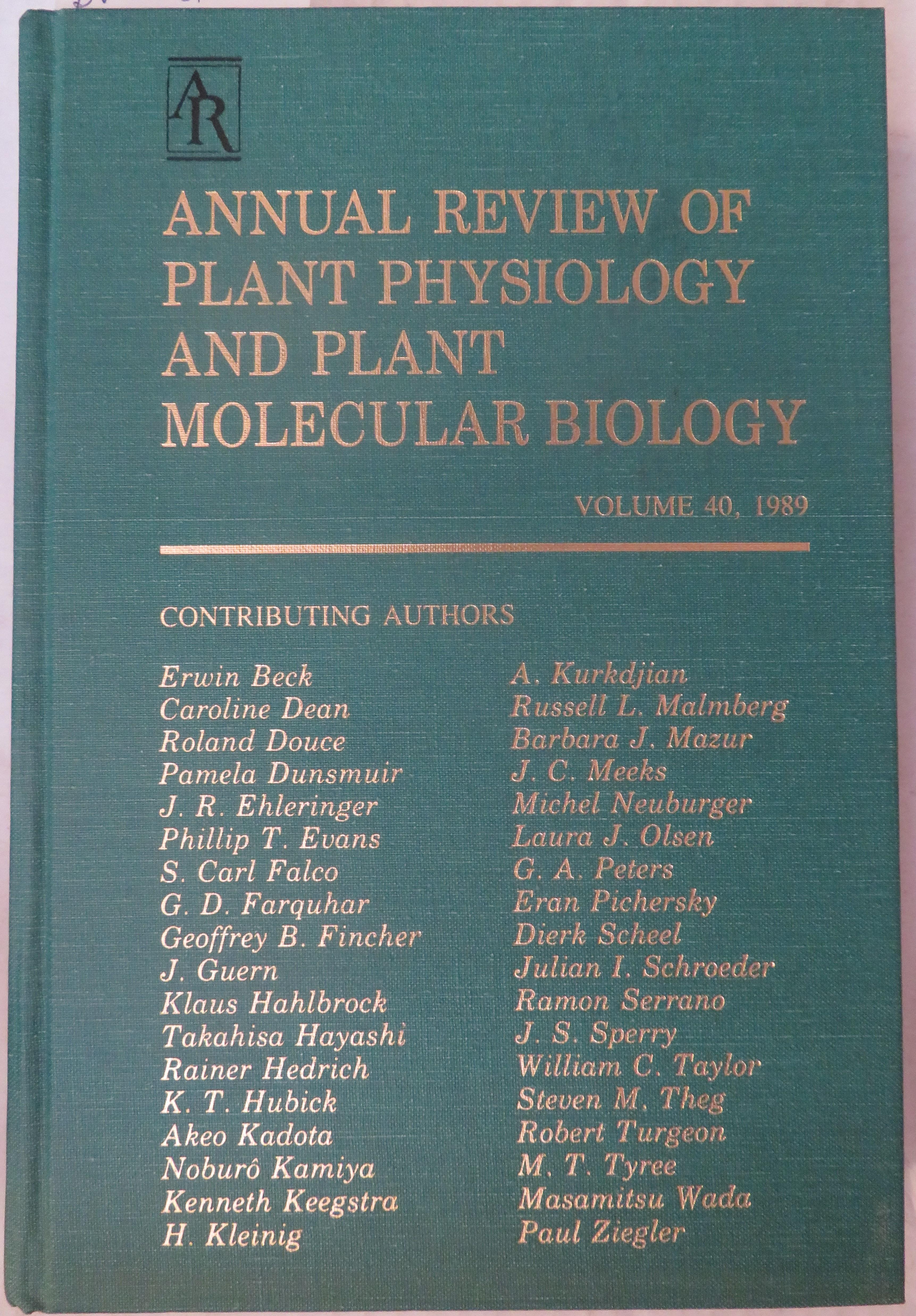 Annual Review of Plant Physiology and Plant Molecular Biology, Volume ...
