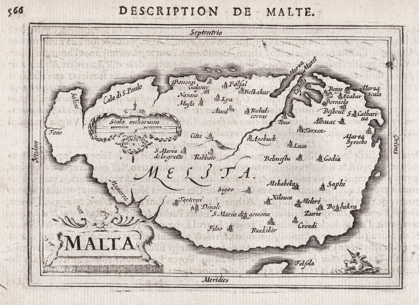 "Malta" - Malta island Insel ile Malte map Karte carte by Jodocus ...