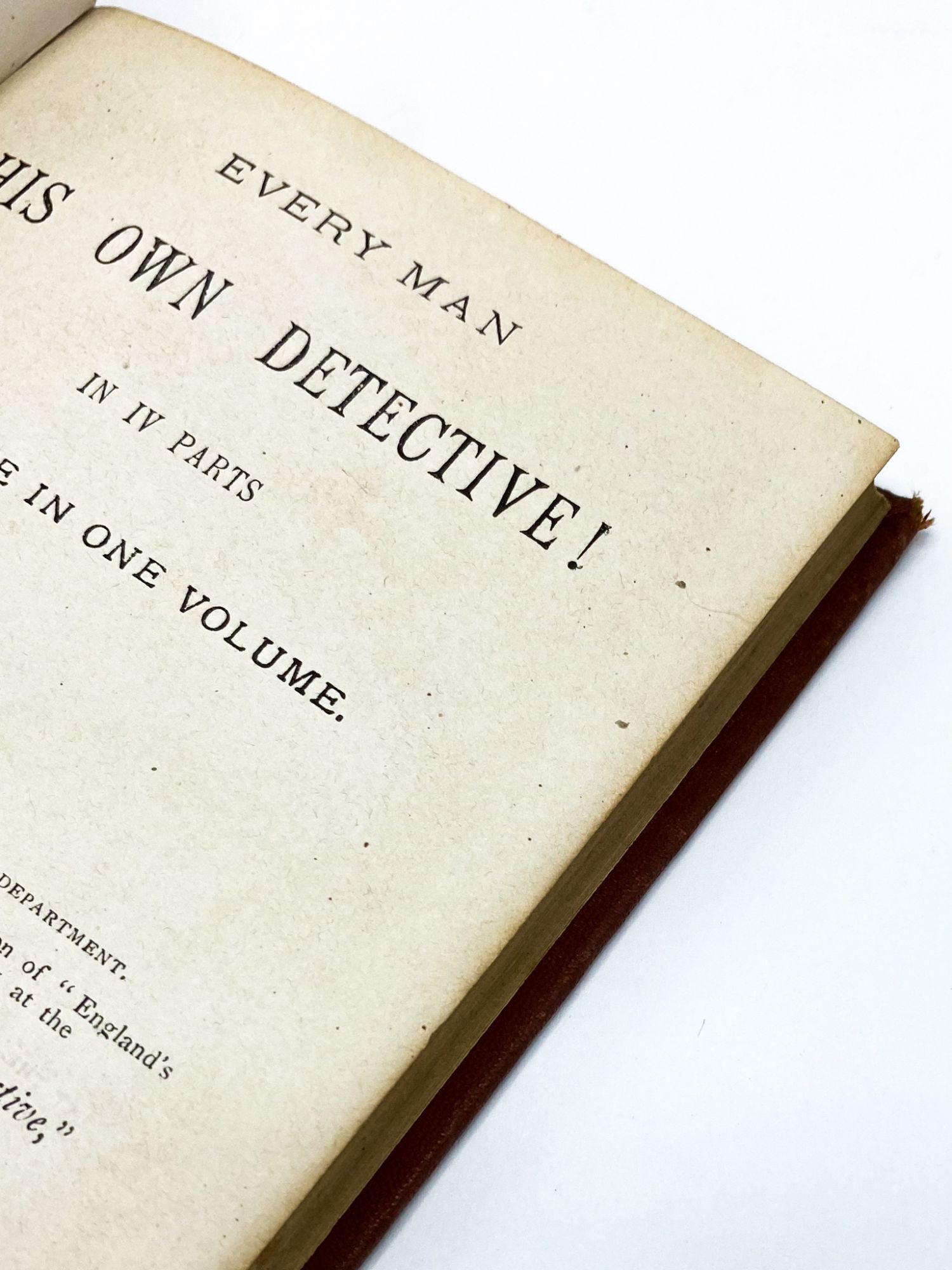 EVERY MAN HIS OWN DETECTIVE! Reid, R. World History | Barnebys