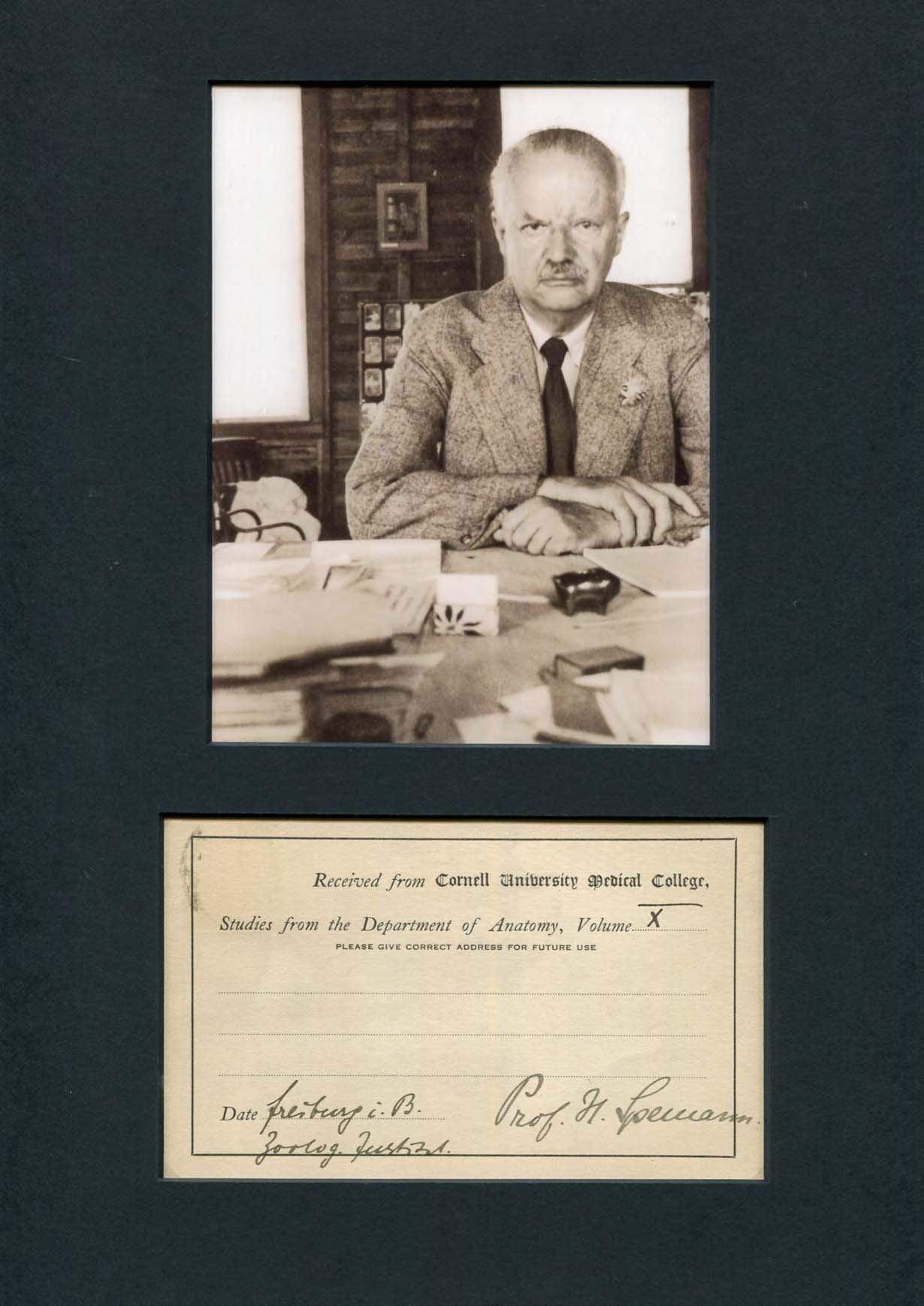 Hans Spemann Autograph | signed cards / album pages by Spemann, Hans ...