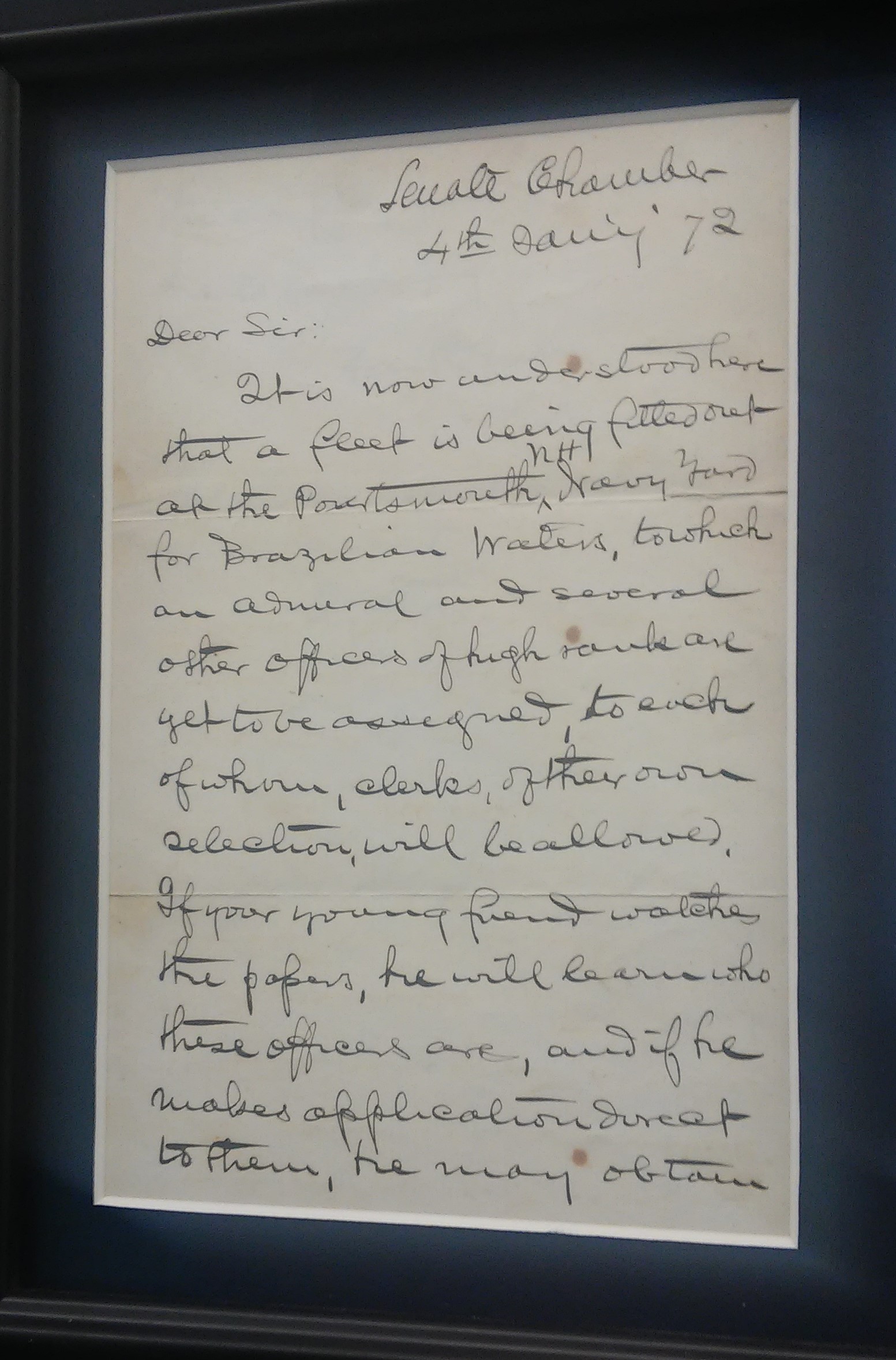 Display w/Famous Slavery Opponent's Autograph Letter Signed by Sen ...