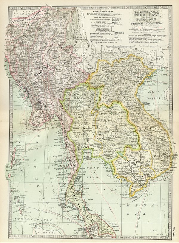 Historical 1897 Vintage Color Map of India East: Art / Print / Poster ...