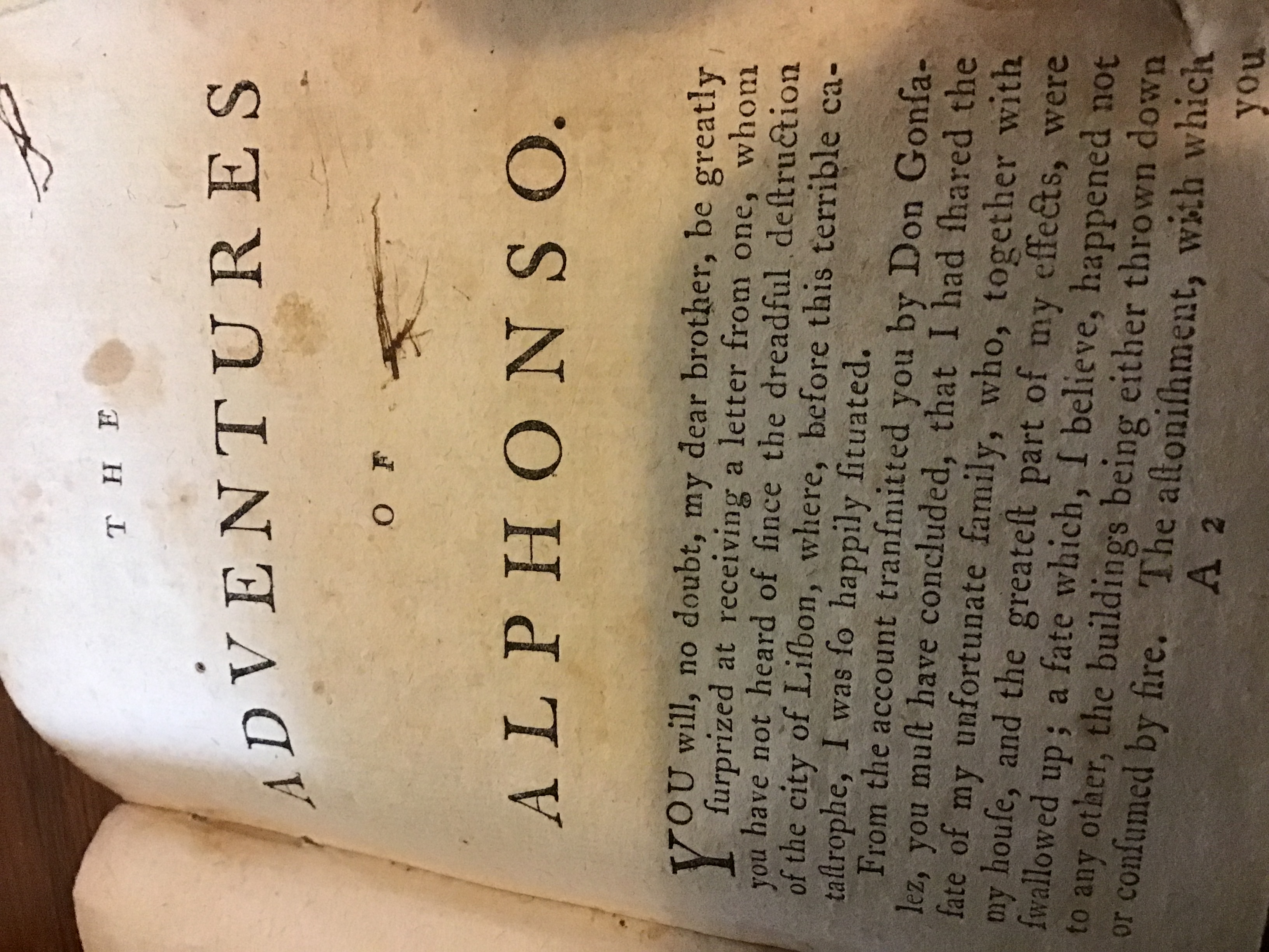 THE ADVENTURES OF ALPHONSE, AFTER THE DESTRUCTION OF LISBON: RELATED BY ...