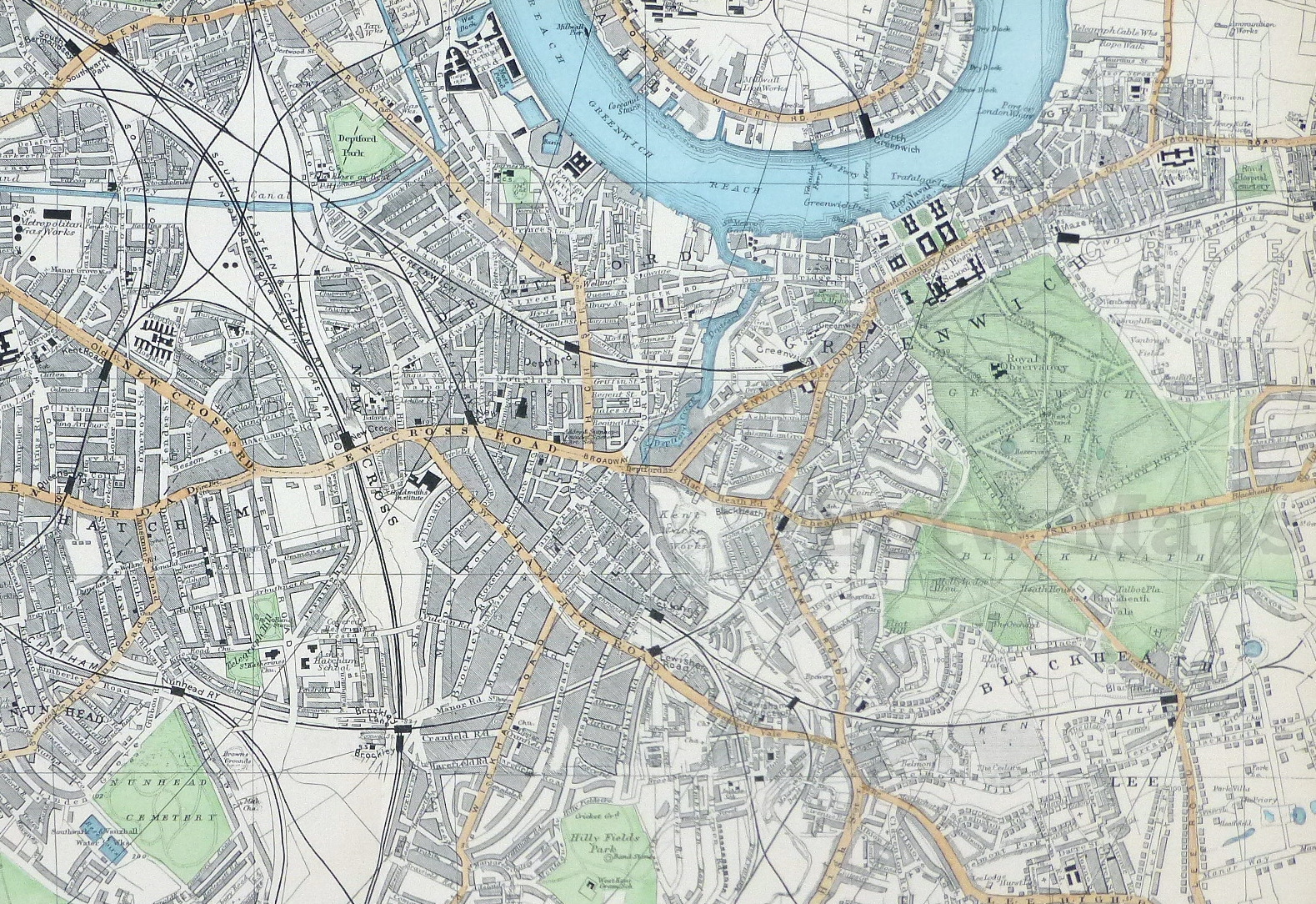 LONDON - PECKHAM, DULWICH, GREENWICH, BLACKHEATH - Original Antique Map ...