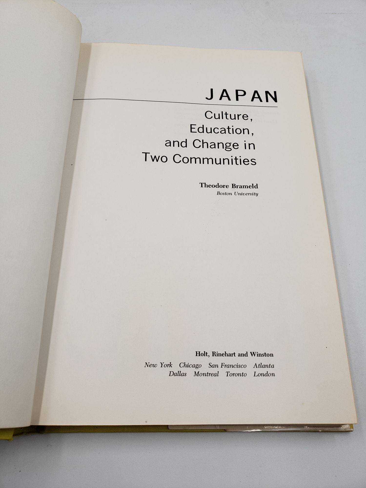 Japan: Culture, Education, and Change in Two Communities by Theodore ...