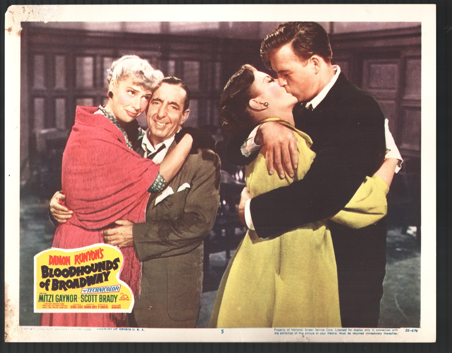 Bloodhounds of Broadway 11"x14" Lobby Card #5 Mitzi Gaynor Scott Brady ...