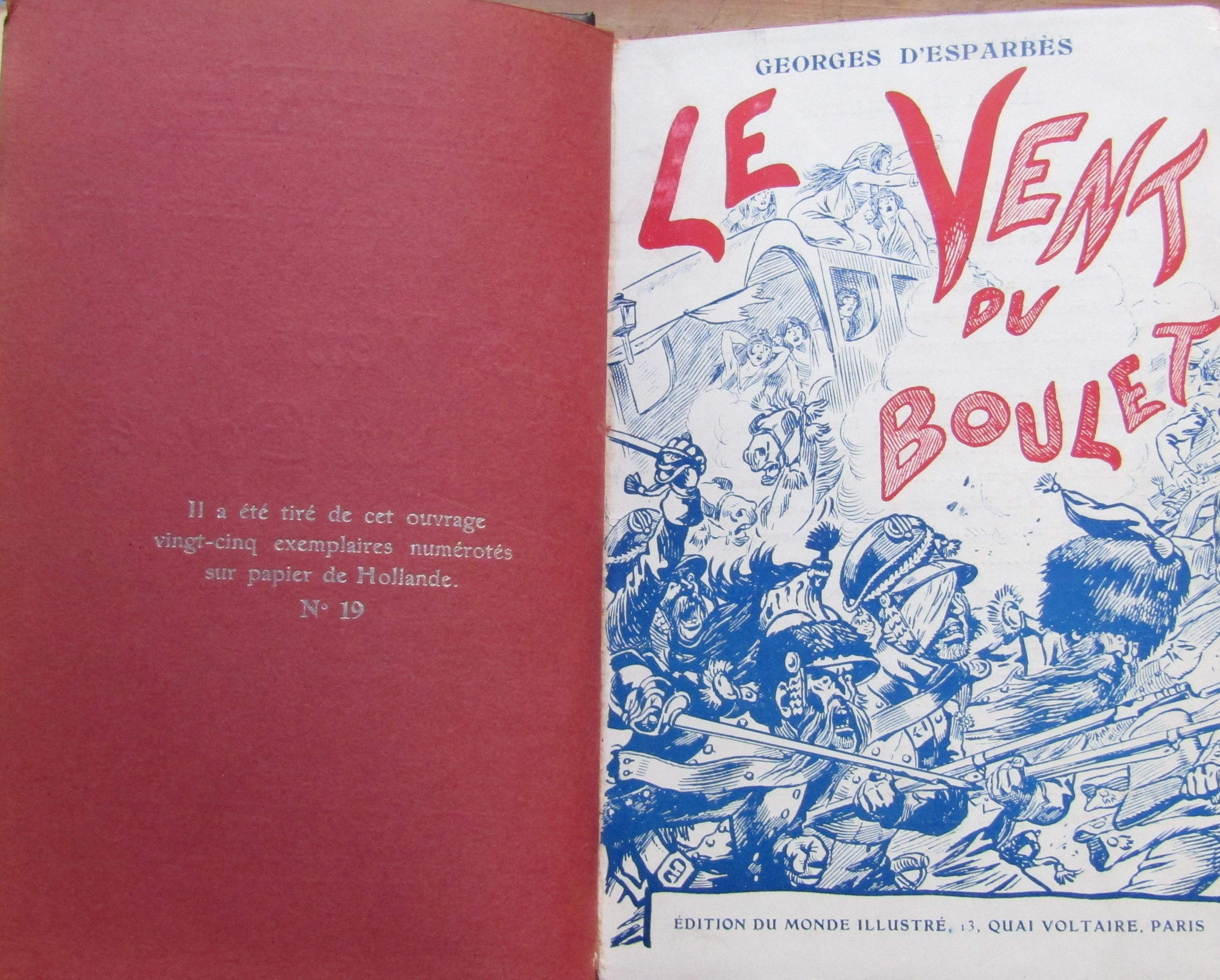 Le Vent du boulet by Georges D' ESPARBÈS: Très bon Demi-cuir (1909 ...