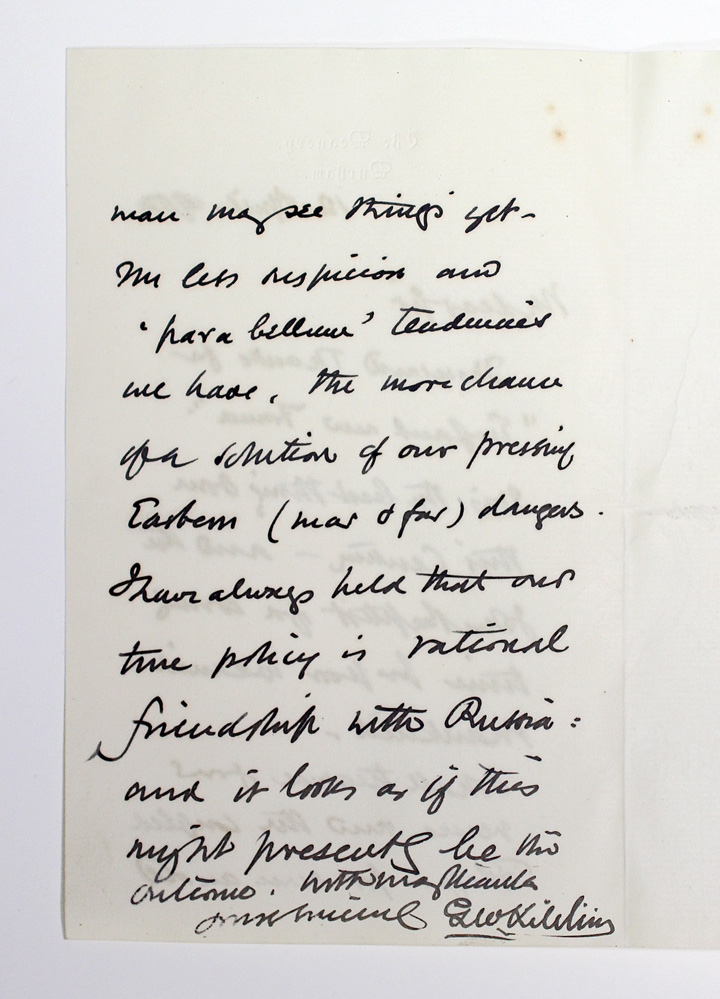 Original Signed Letter by George William Kitchin Dean of Durham by ...