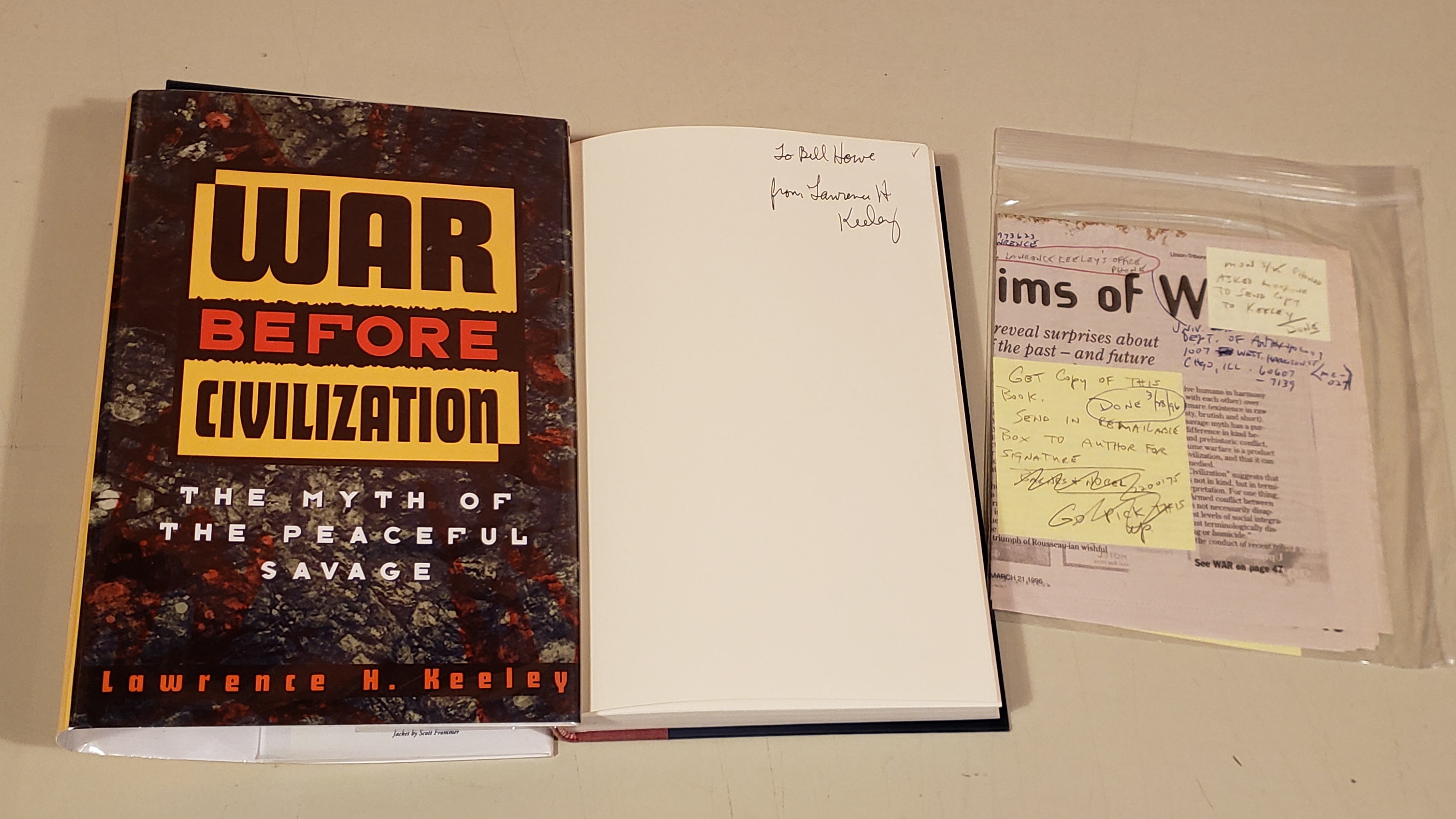 War Before Civilization: Signed by Keeley, Lawrence H.: Near Fine ...