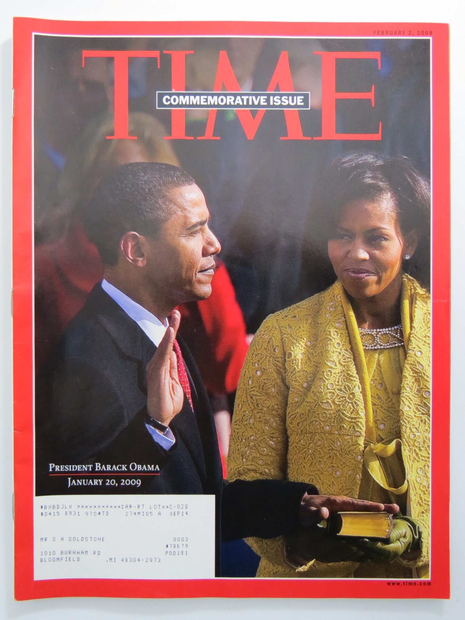 TIME MAGAZINE FEBRUARY 2, 2009 (PRESIDENT BARACK OBAMA-INAUGURATION ...
