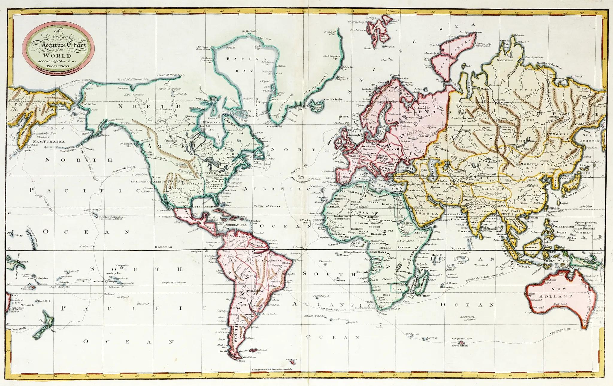 A New and Accurate Chart of the World According to Mercators ...