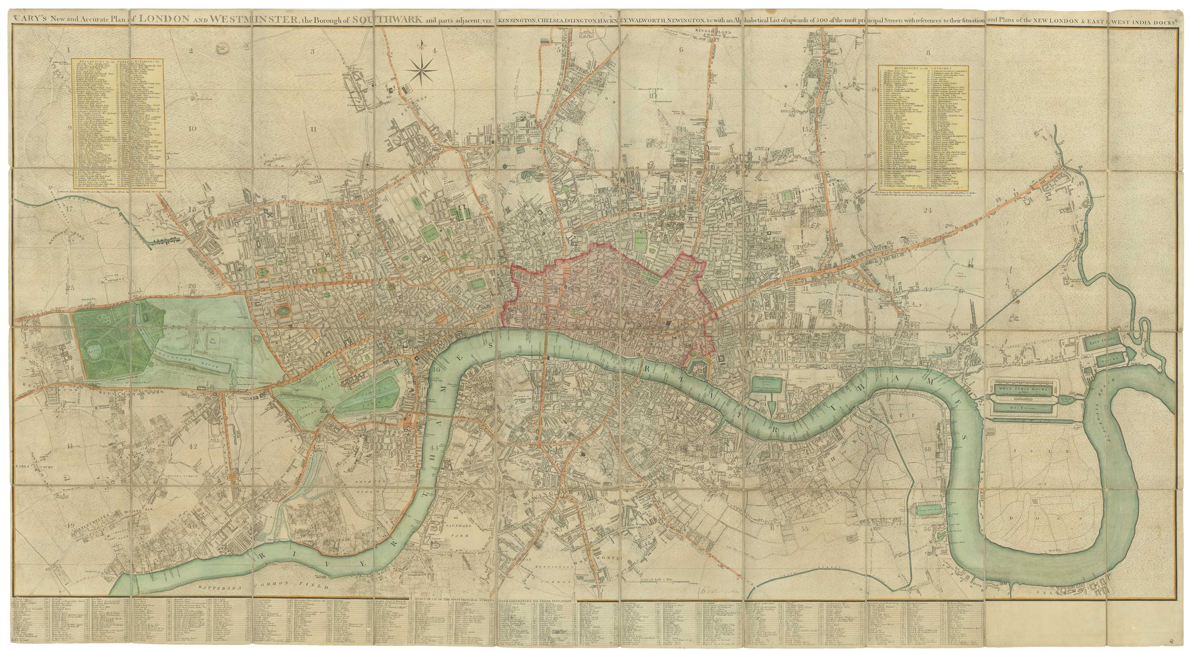 Cary's New and Accurate Plan of London and Westminster | Barnebys