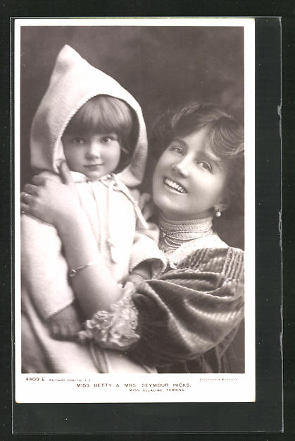 Ansichtskarte Schauspielerin Mrs. Seymour Hicks, Miss Betty: Manuscript ...