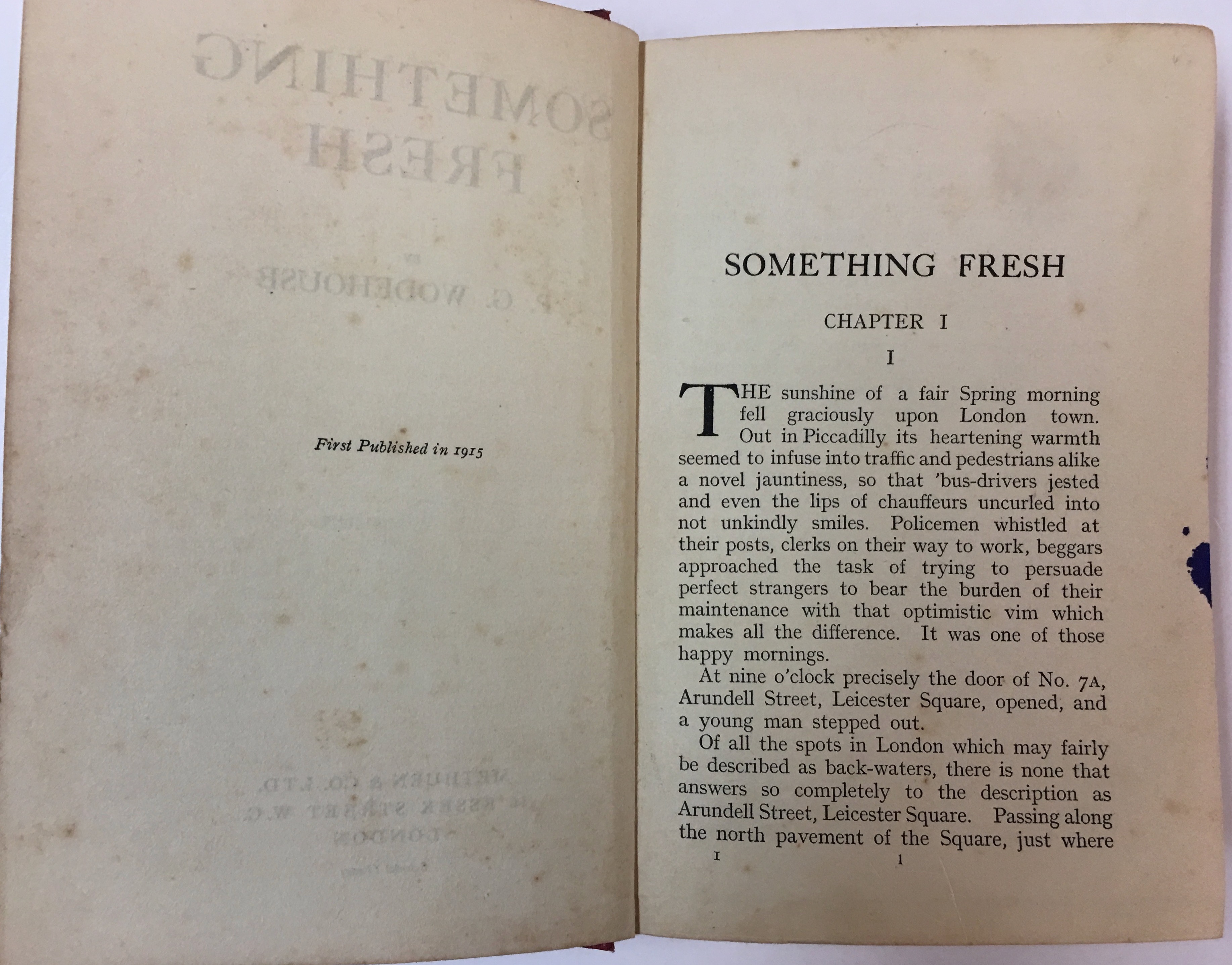 Something Fresh by P. G. Wodehouse: Good Hardcover (1915) 1st Edition ...
