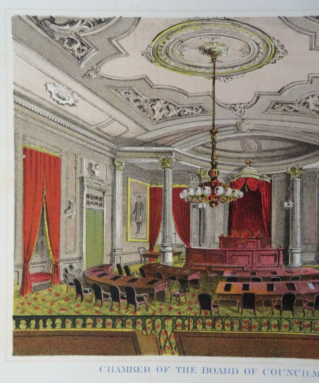 Councilmen Board Chamber City Government 1868 New York city color view ...
