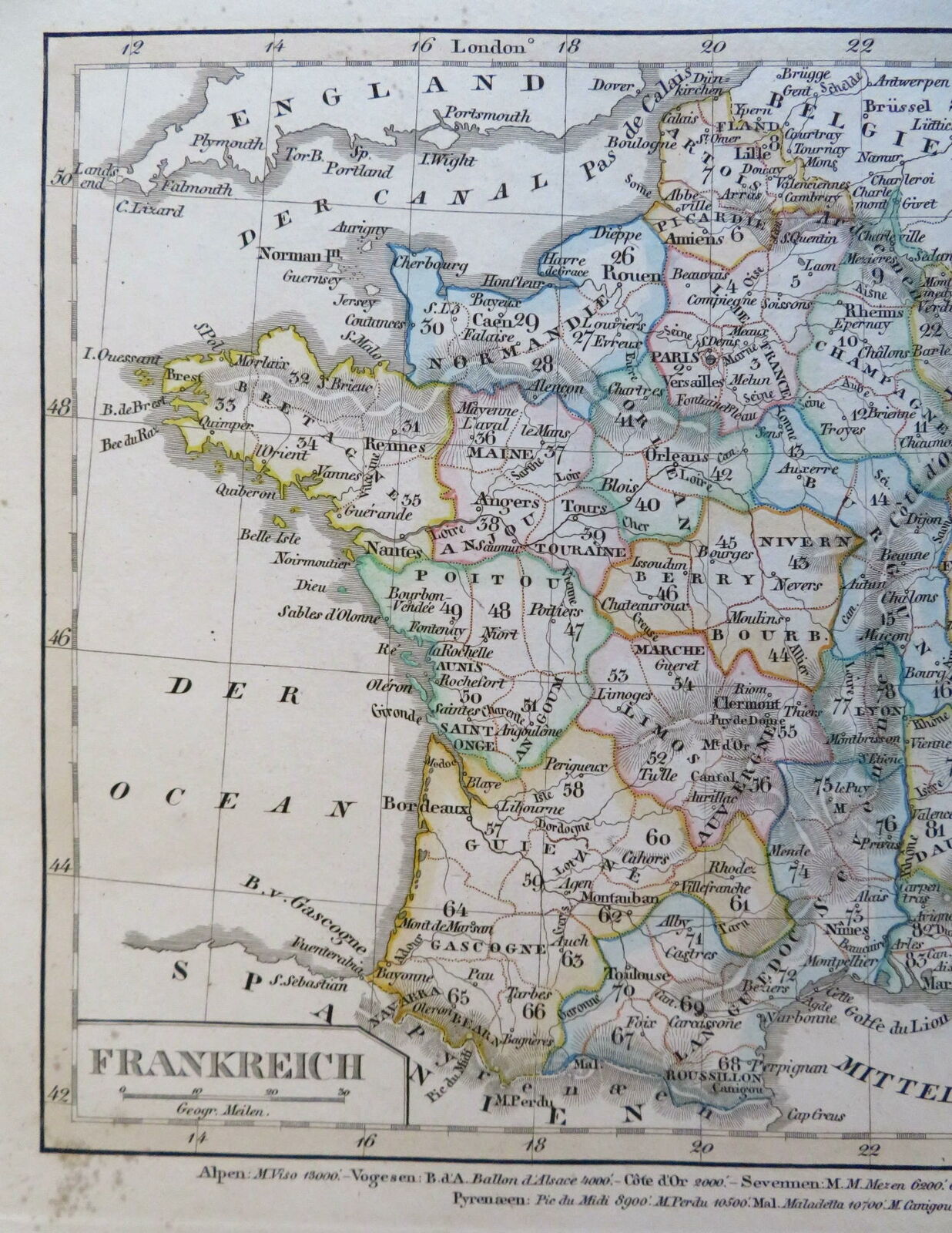 Kingdom of France Ancien Regime Normandy Orleans Provence 1834 Stieler ...