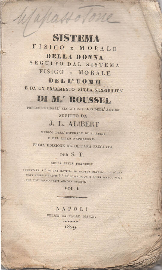 Sistema fisico e morale della donna seguito dal Sistema fisico e morale ...