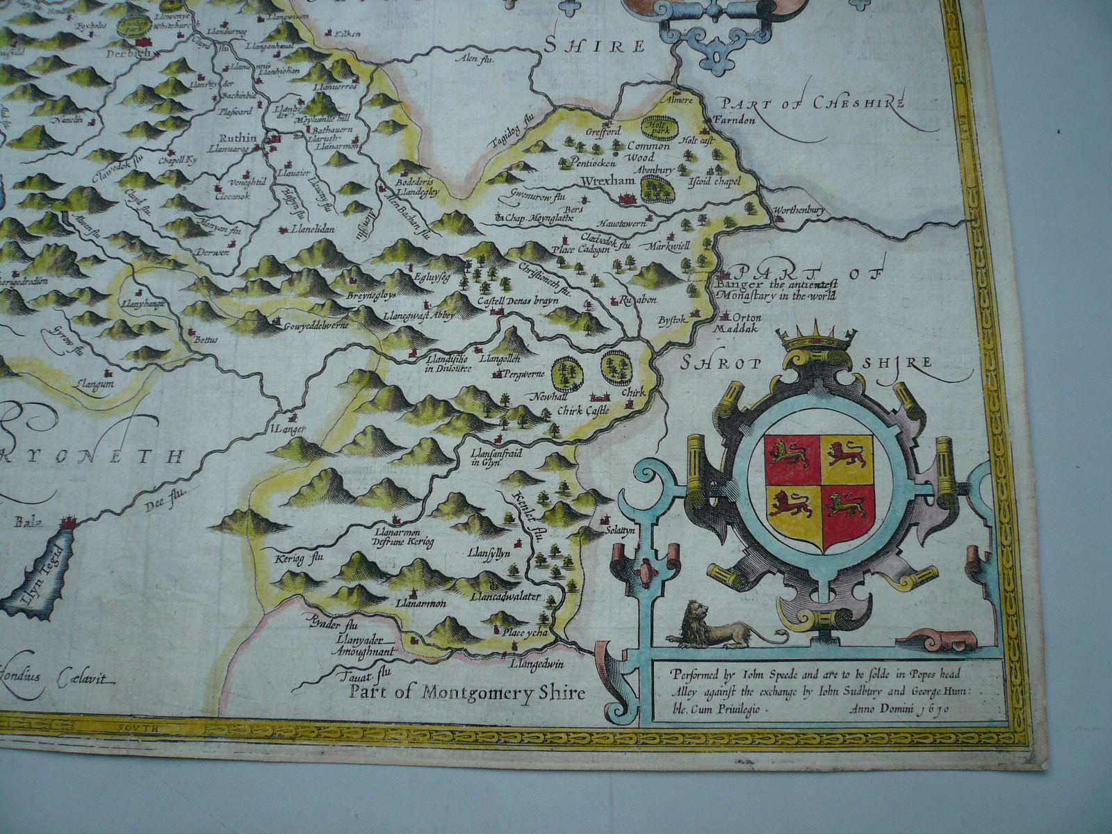 Denbighshire, map by John Speed, circa anno 1620 Artist Speed, John ...